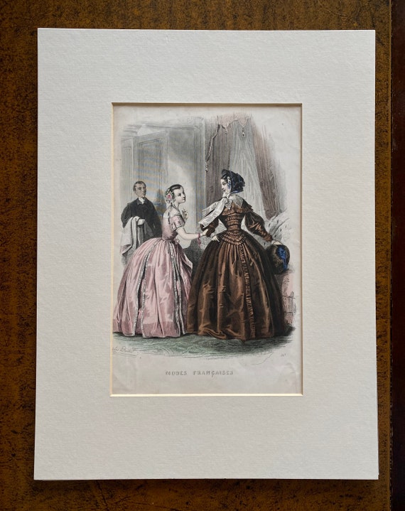 Prints Etchings & Engravings Mounted Antique Victorian Hand Coloured ...
