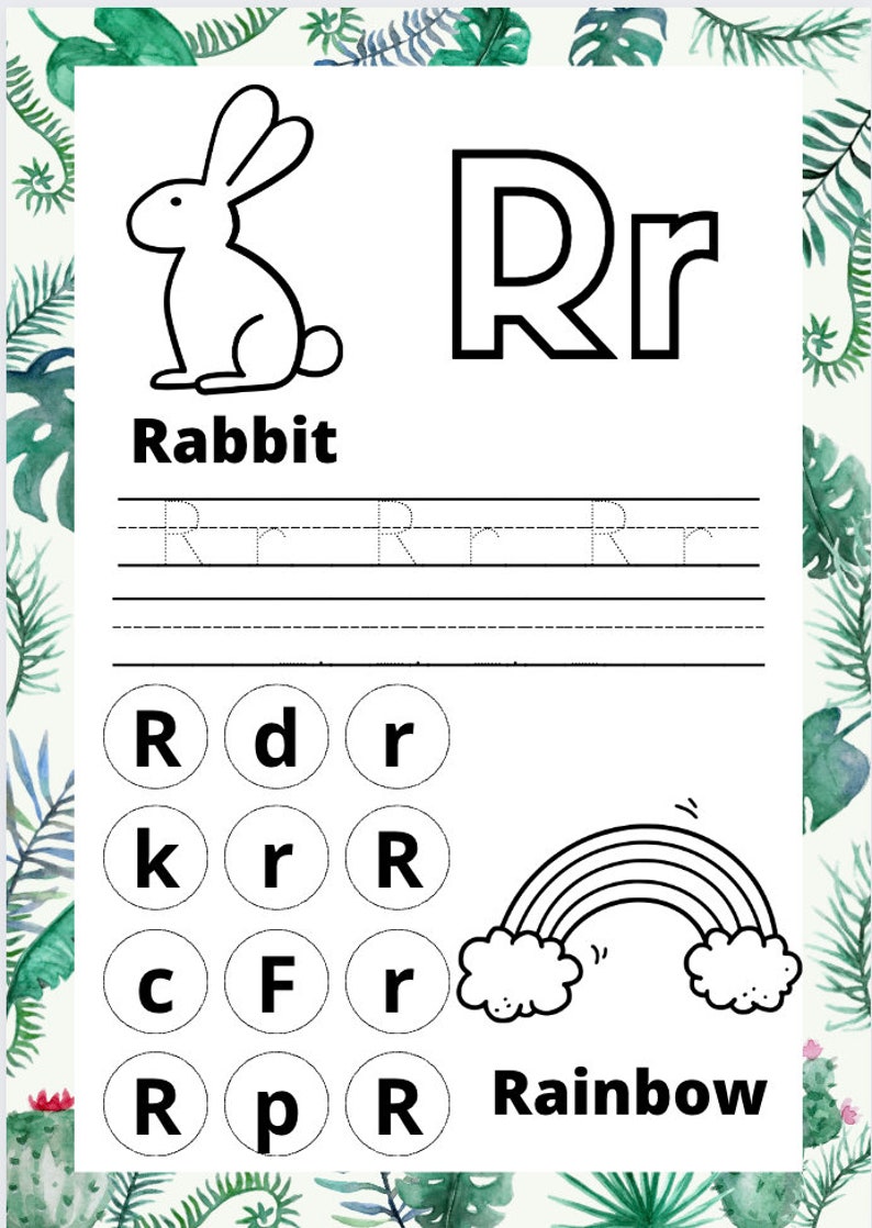 Printable Digital Alphabet Worksheets for Kids Ages 3+ - Etsy