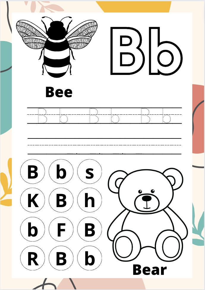 Printable Digital Alphabet Worksheets for Kids Ages 3+ - Etsy