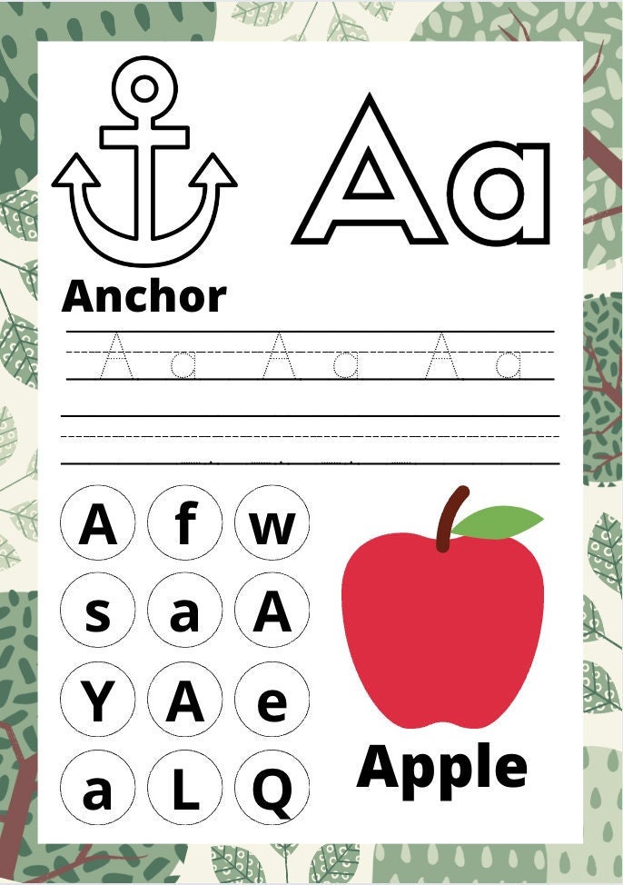 Printable Digital Alphabet Worksheets for Kids Ages 3+ - Etsy