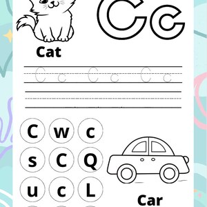 Printable Digital Alphabet Worksheets for Kids Ages 3+ - Etsy
