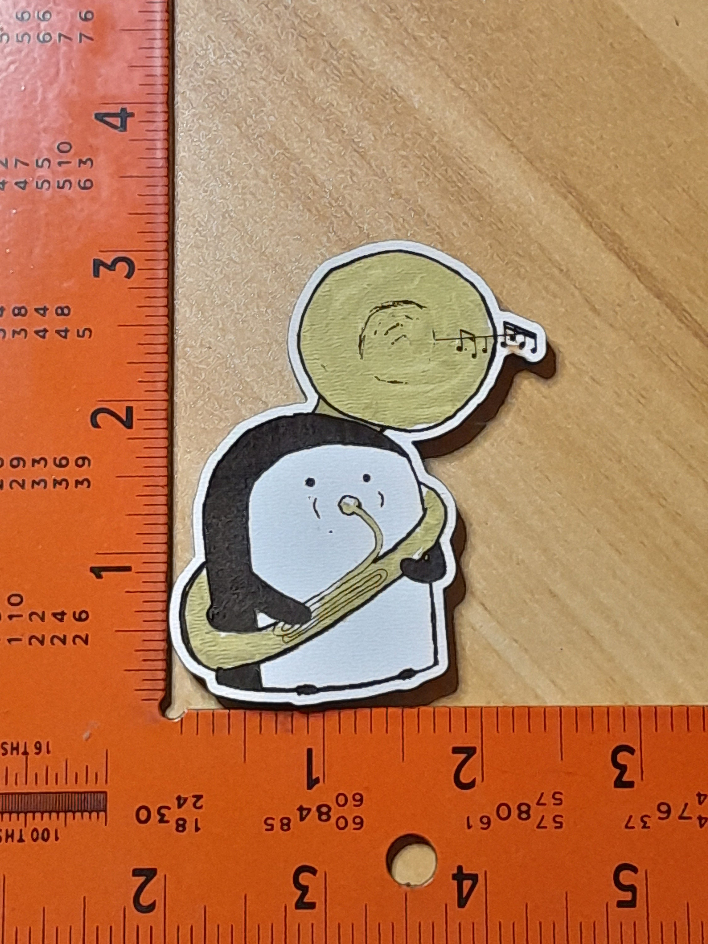 Tuba Penguin Magnet | Engraved Wooden Magnet - Penguin Gift - Penguin ...