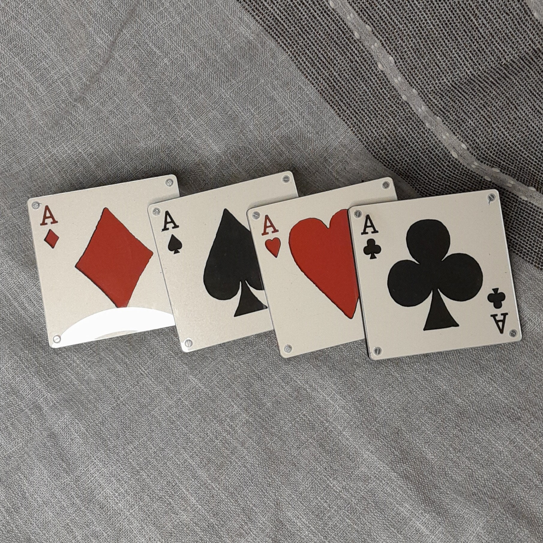 4 Aces Coasters, Four of a Kind Coasters, Game Room Poker Night ...