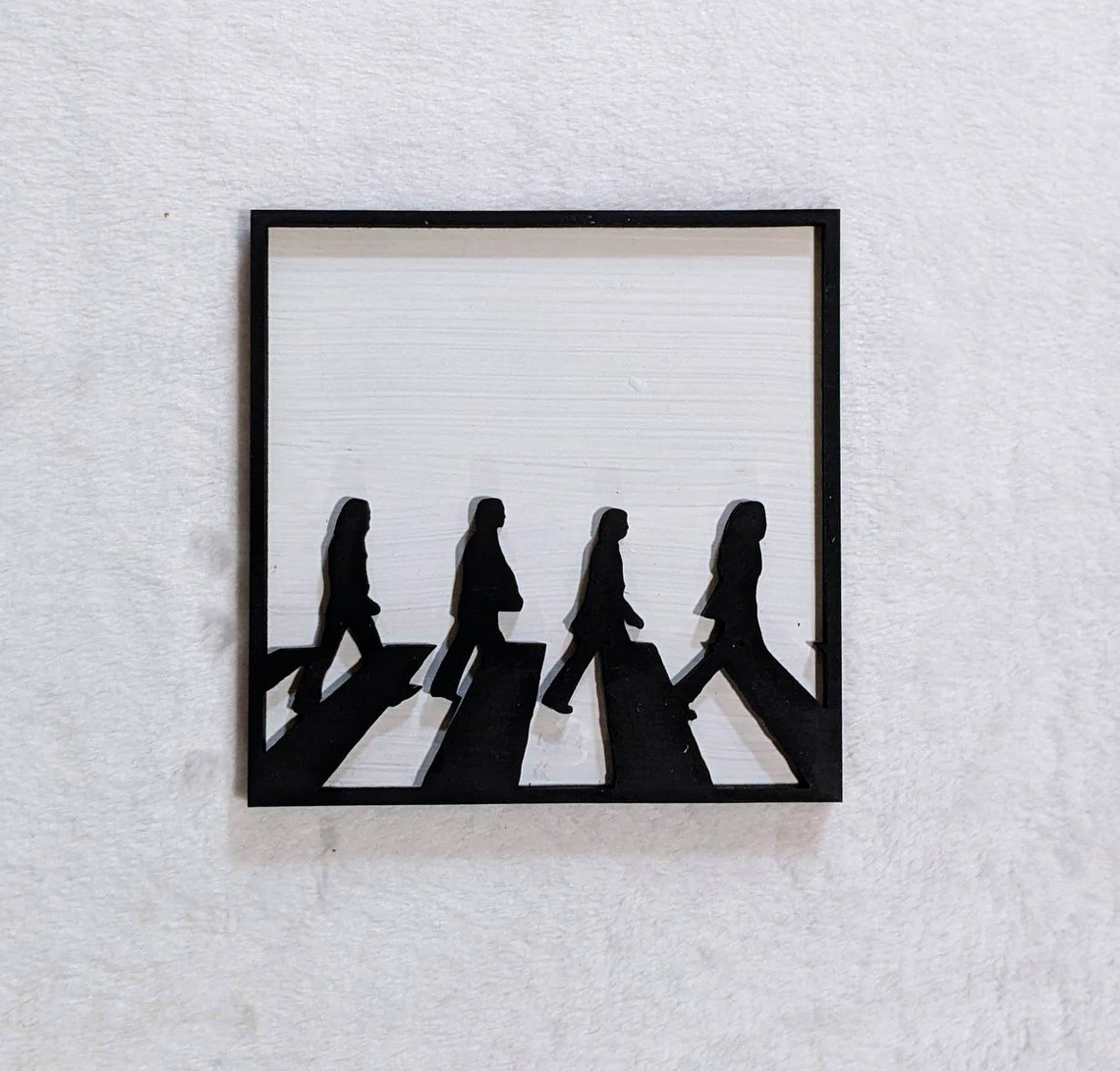 Beatles Abbey Road Album Wood Art Abbey Road Art, Beatles Cutout, Album ...
