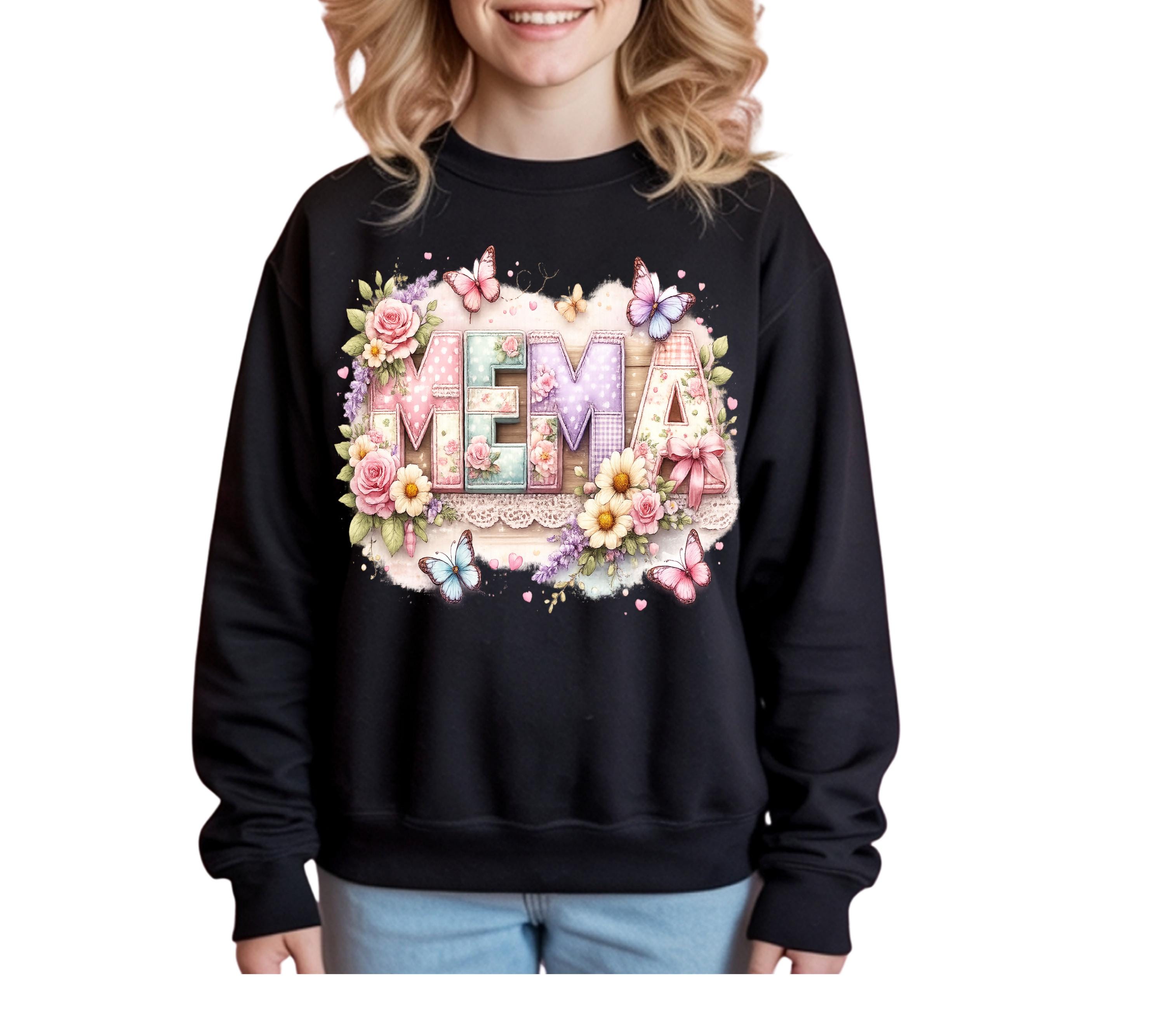 Mema Patchwork Floral Butterfly PNG, Vintage Quilt Letters Digital ...