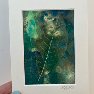 Cyanolumen Skeleton Leaf Original Hand Printed Art Print 7x5" Mounted - Etsy