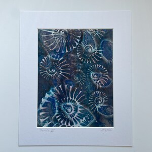 Cyanolumen 'fossils VI' Original Art 12x10" Mounted With 24k Gold Leaf - Etsy