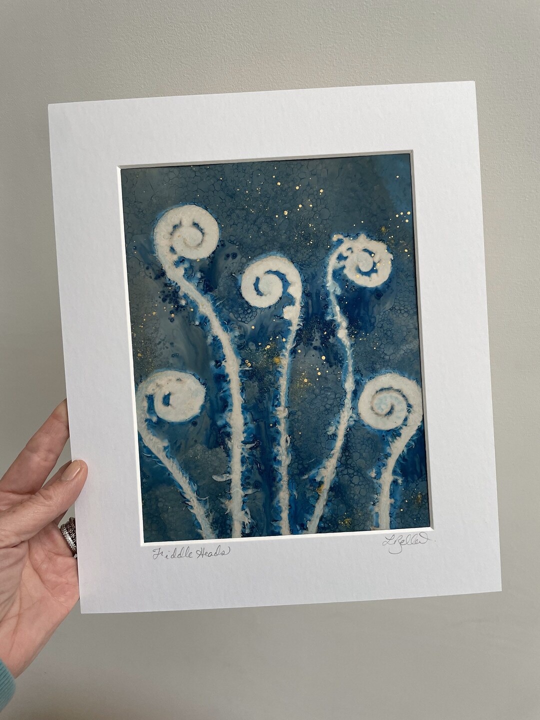 Cyanolumen Fern Fiddleheads Original Art Print 12x10 Mounted - Etsy