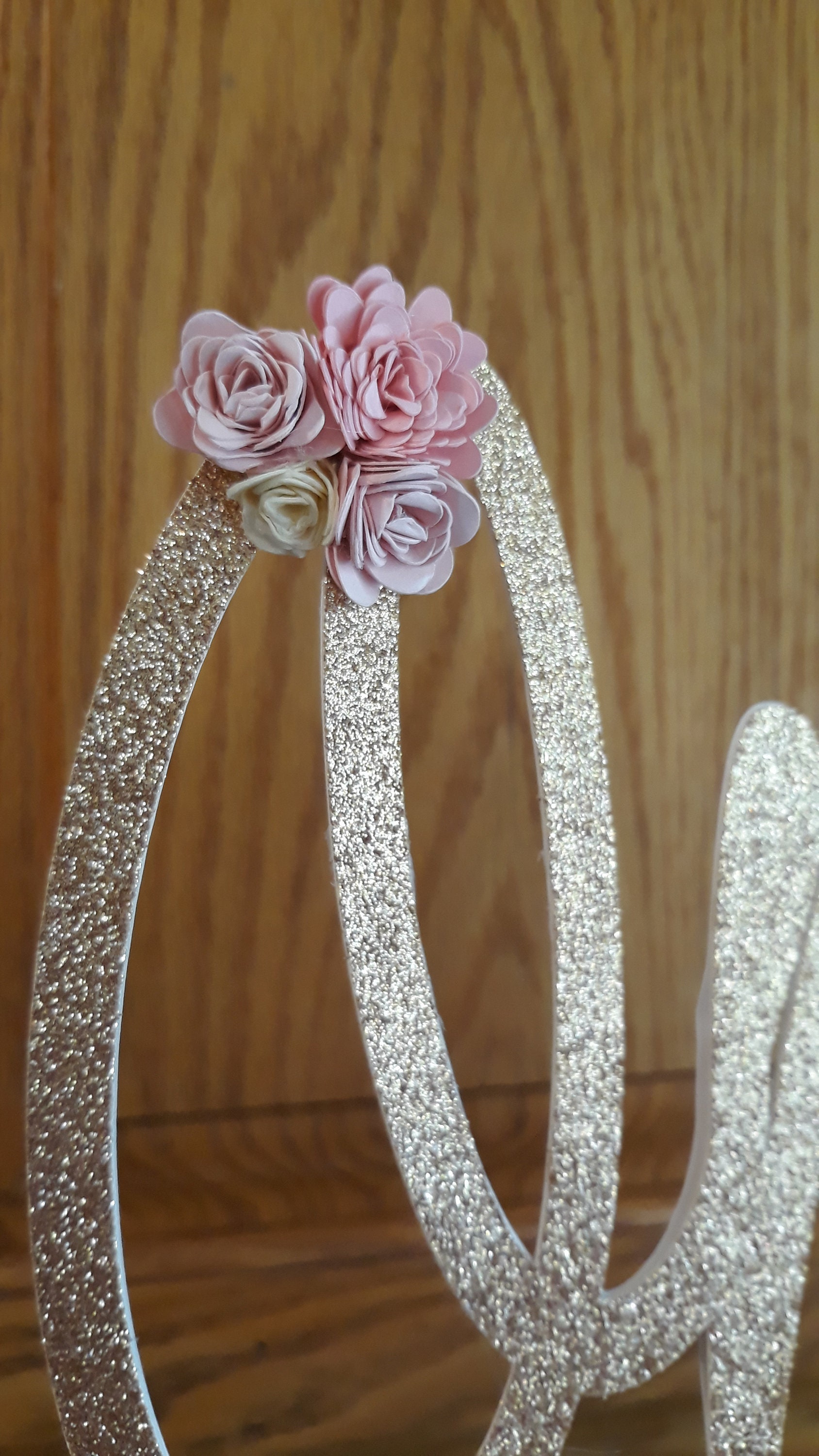 Rose One Cake Topper Birthday Party Smash Cake Paper Flower Party Decor ...