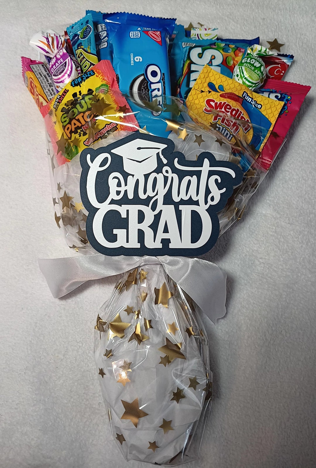 Full Sized Candy Graduation Bouquet, Candy and Snack Bouquet, Unique ...