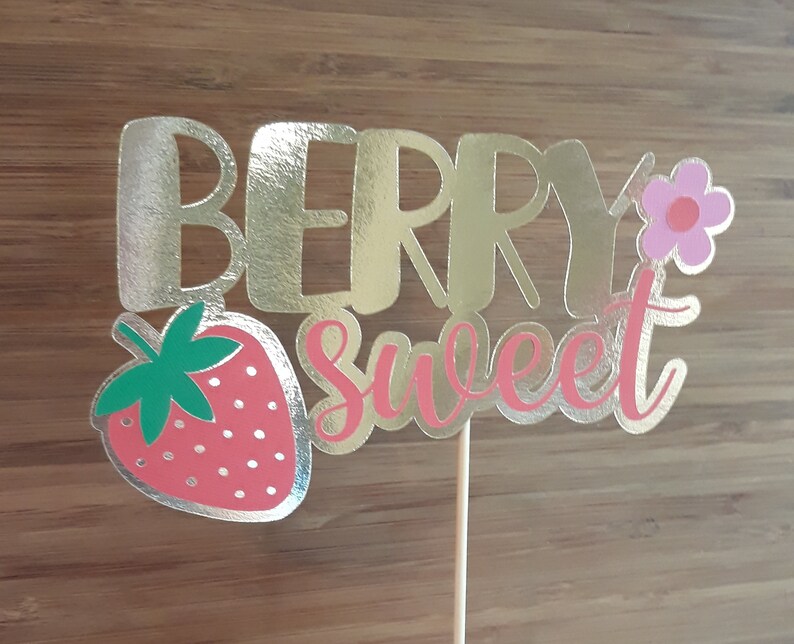 Berry Sweet Cake Topper Strawberry Cake Topper Strawberry - Etsy
