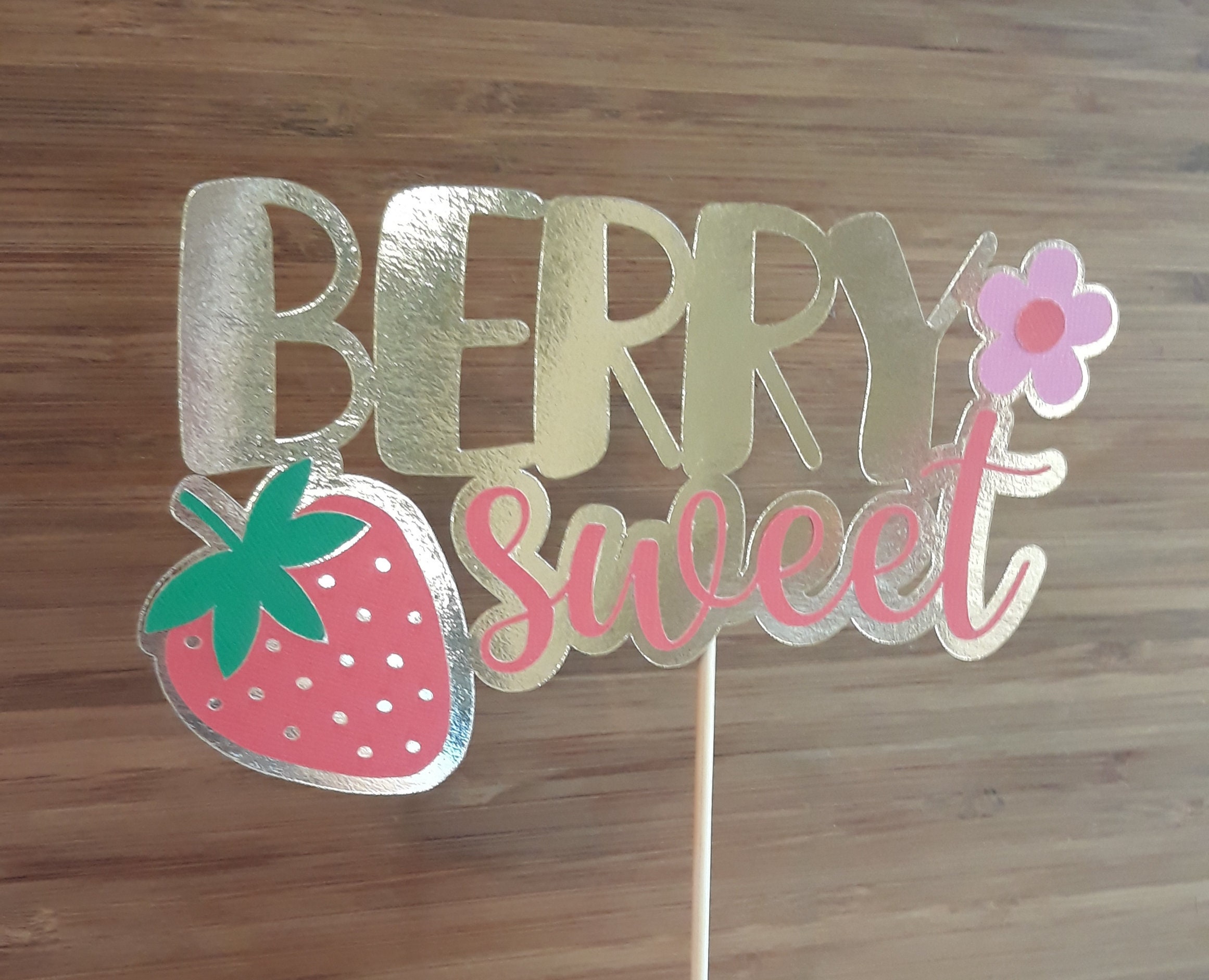 Berry Sweet Cake Topper Strawberry Cake Topper Strawberry - Etsy