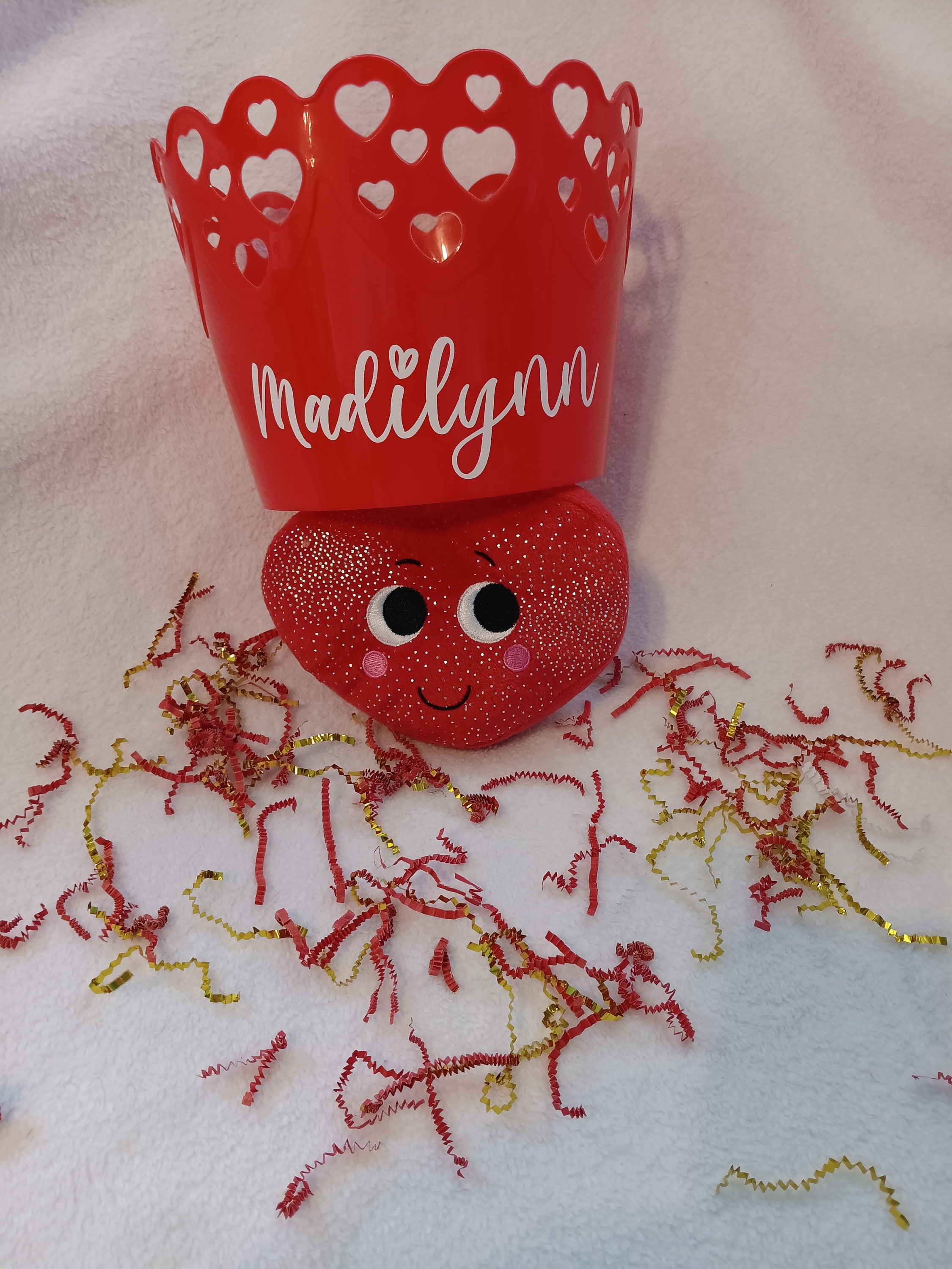 Valentine Personalized Heart Bucket, Heart Bin, Candy and Gift Bucket ...