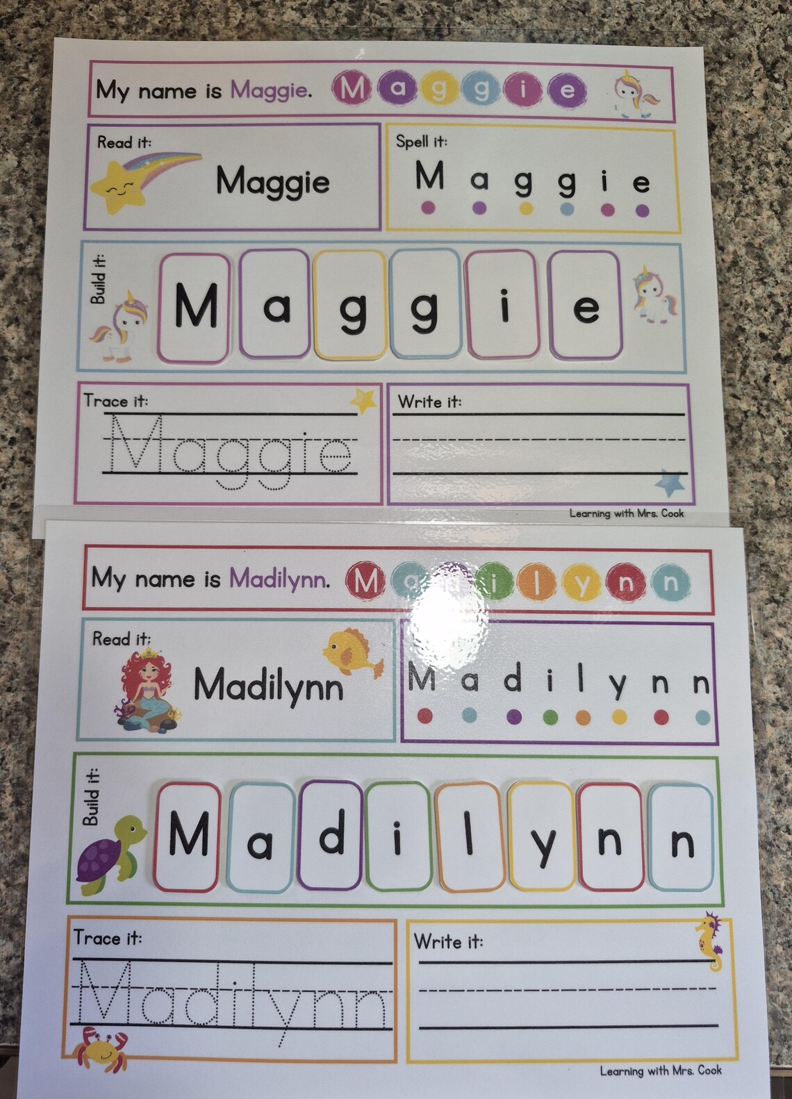 Dry Erase Name Tracing Practice Mat for Homeschool Preschool ...