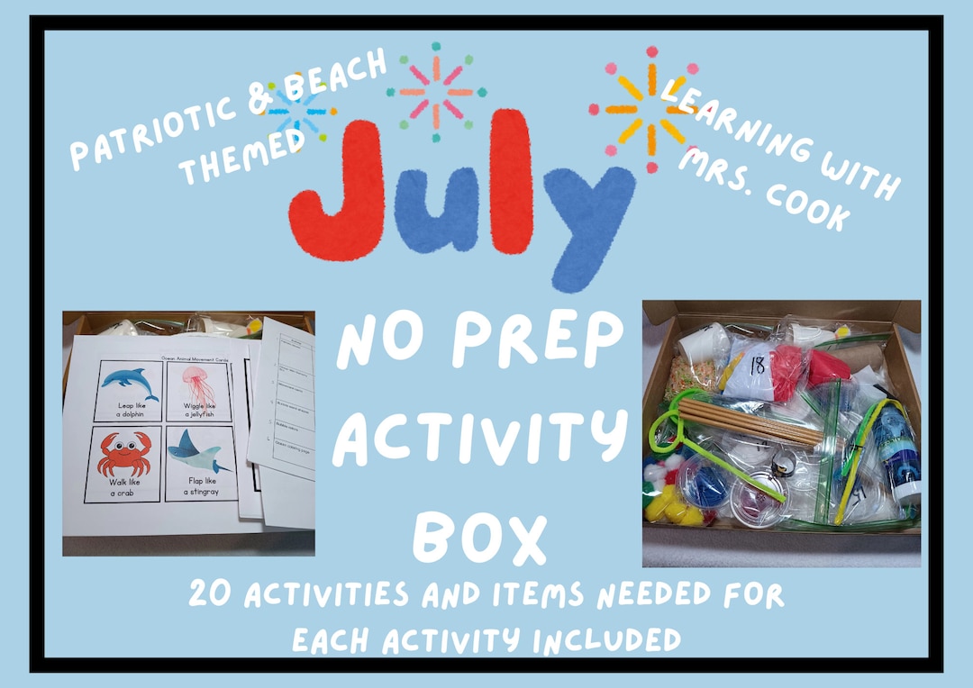 No Prep July Activity Box for Toddlers, Tot School, Homeschool ...