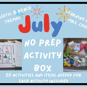 No Prep July Activity Box for Toddlers, Tot School, Homeschool ...