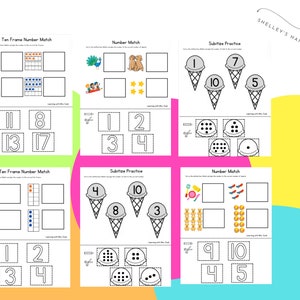 Cut and Paste Number Practice for Preschool and Kindergarten, Numbers ...