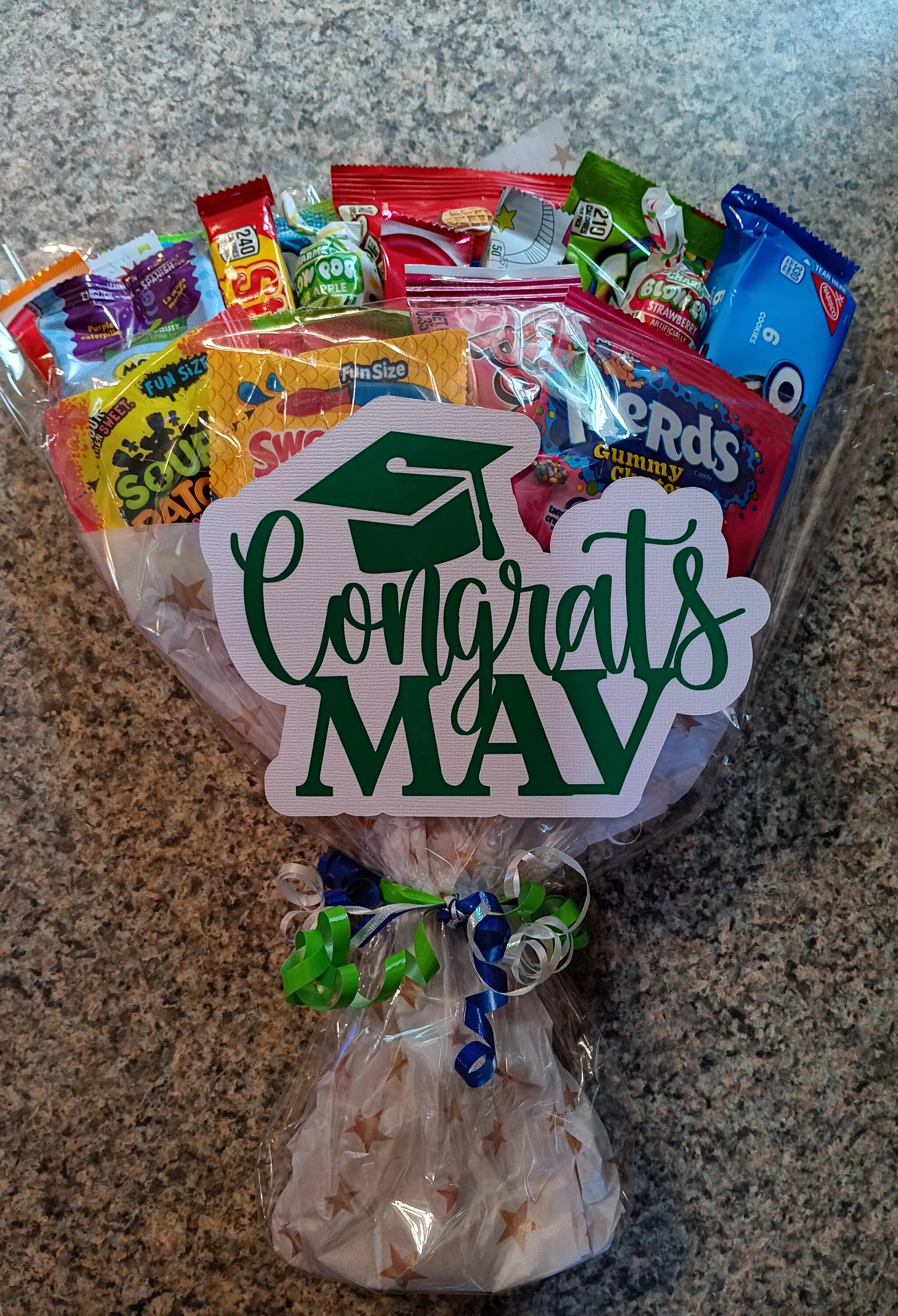 Full Sized Candy Graduation Bouquet, Candy and Snack Bouquet, Unique ...