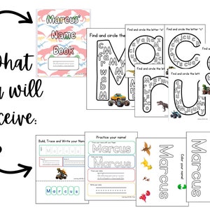 Toddler, Preschool Name Tracing Activities, Personalized Name Practice ...