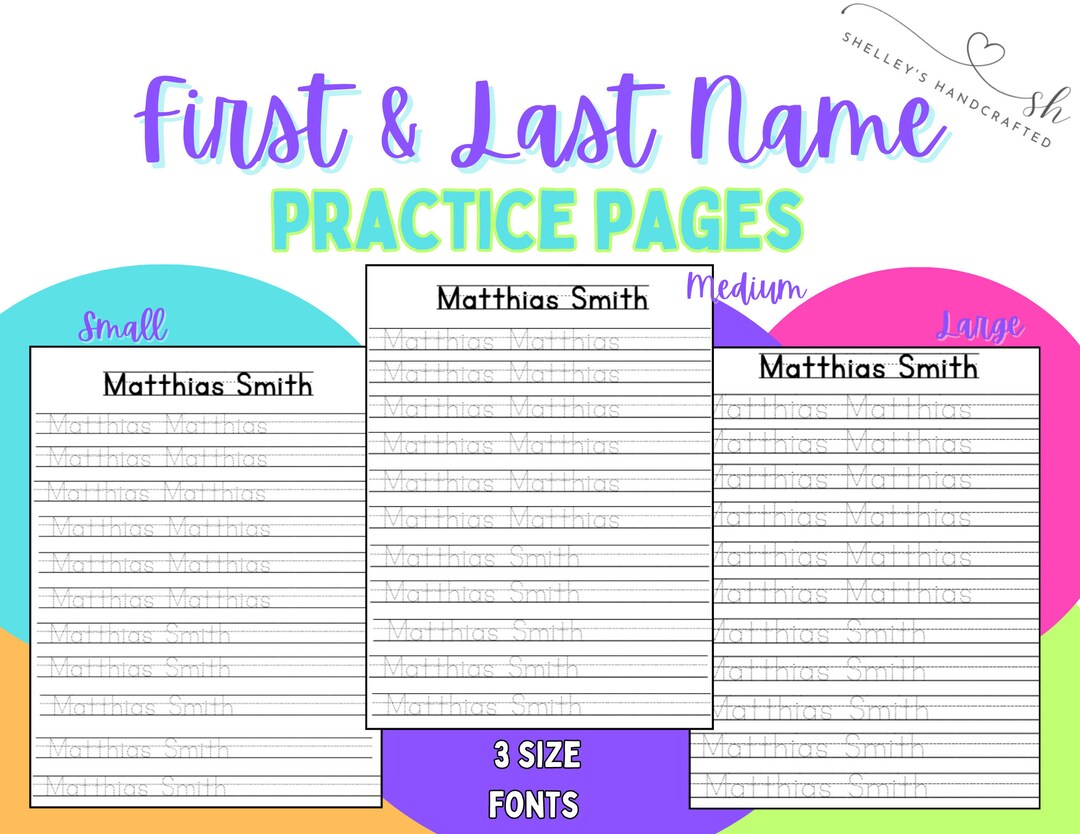 Custom First and Last Name Practice, Tracing Name Sheet, Name Worksheet ...
