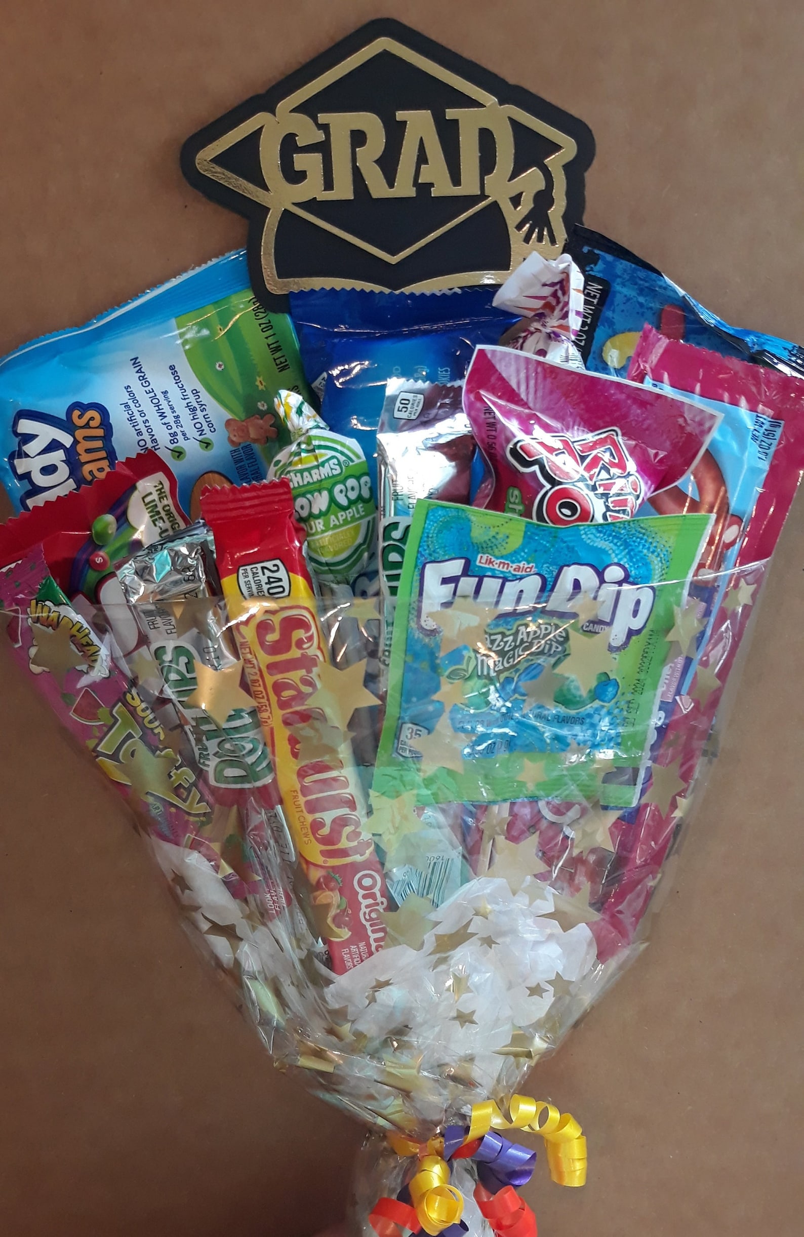 Full Sized Candy Graduation Bouquet, Candy and Snack Bouquet, Unique ...
