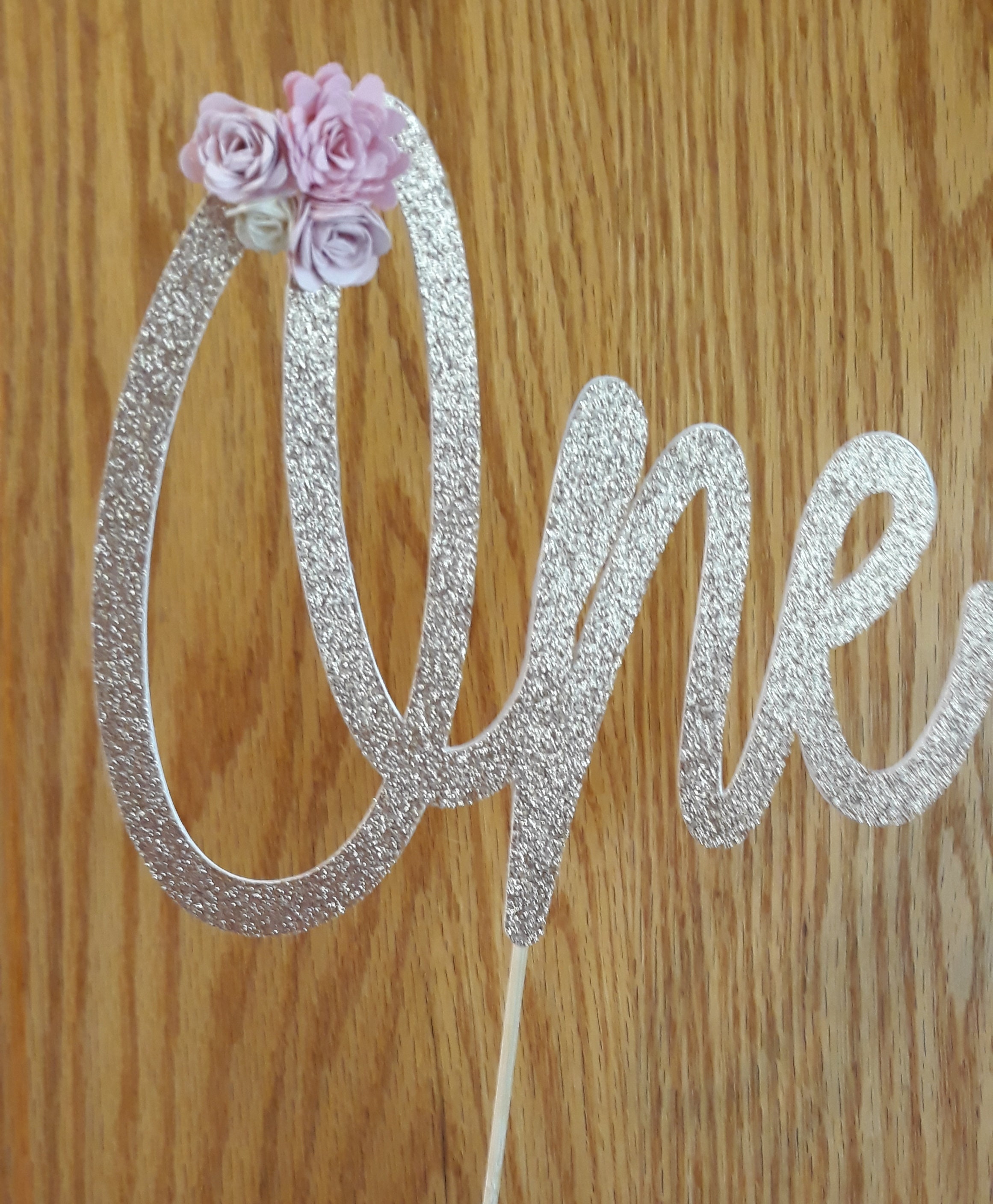 Rose One Cake Topper Birthday Party Smash Cake Paper Flower Party Decor ...