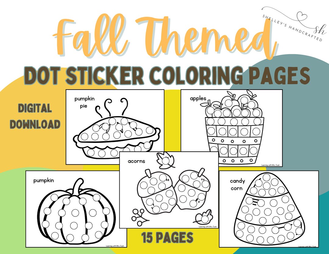 Fall Themed Dot Marker Art, Printable Fall Coloring Activity Preschool ...