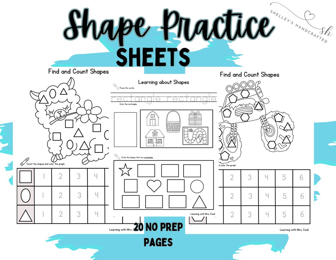 Shape Practice for Preschool and Kindergarten, Shapes, Counting Skills ...