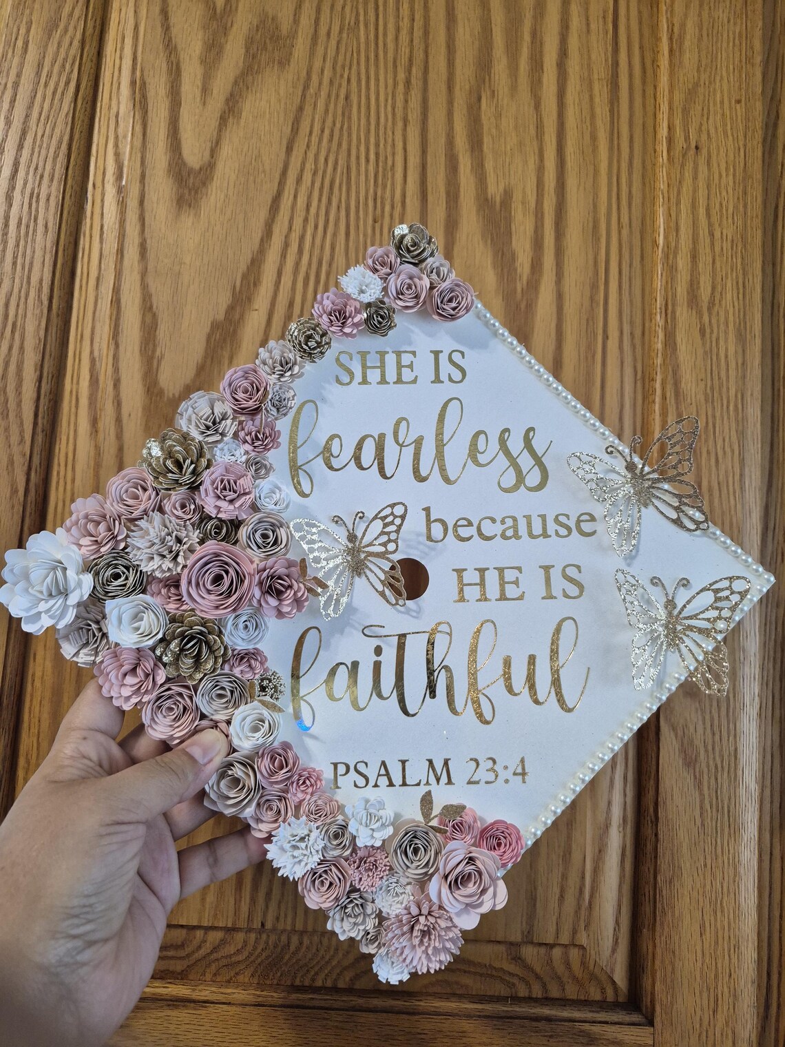 Floral Grad Cap Topper, Graduation Gift, Custom Saying, High School ...