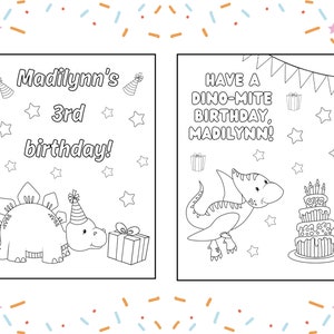 Personalized Name and Age Coloring Sheets, Birthday Gift, Printable ...