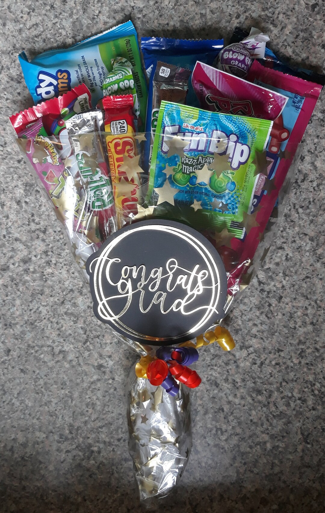 Full Sized Candy Graduation Bouquet, Candy and Snack Bouquet, Unique ...