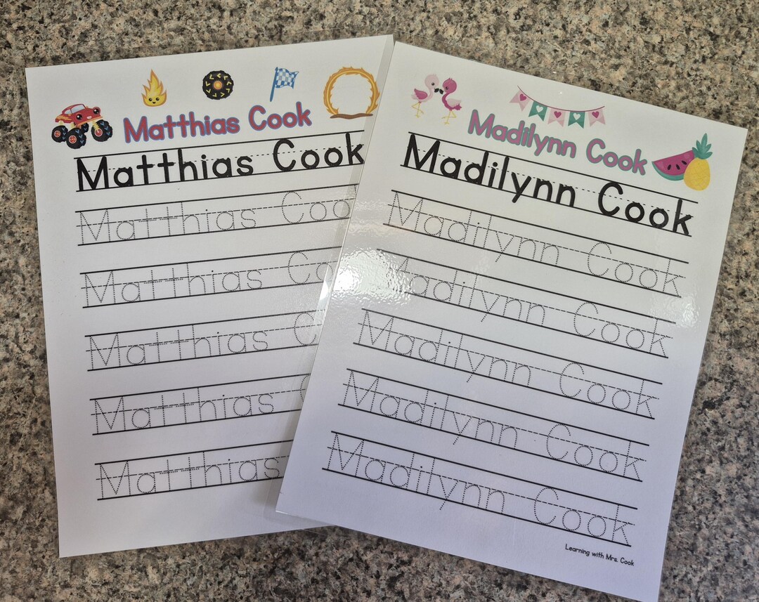 Digital Custom First and Last Name Practice, Tracing Name Sheet, Name ...