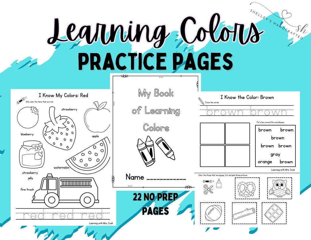 Learn My Colors Practice for Preschool and Kindergarten, Cut and Paste ...