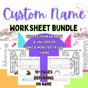 Toddler, Preschool Name Tracing Activities, Personalized Name Practice ...