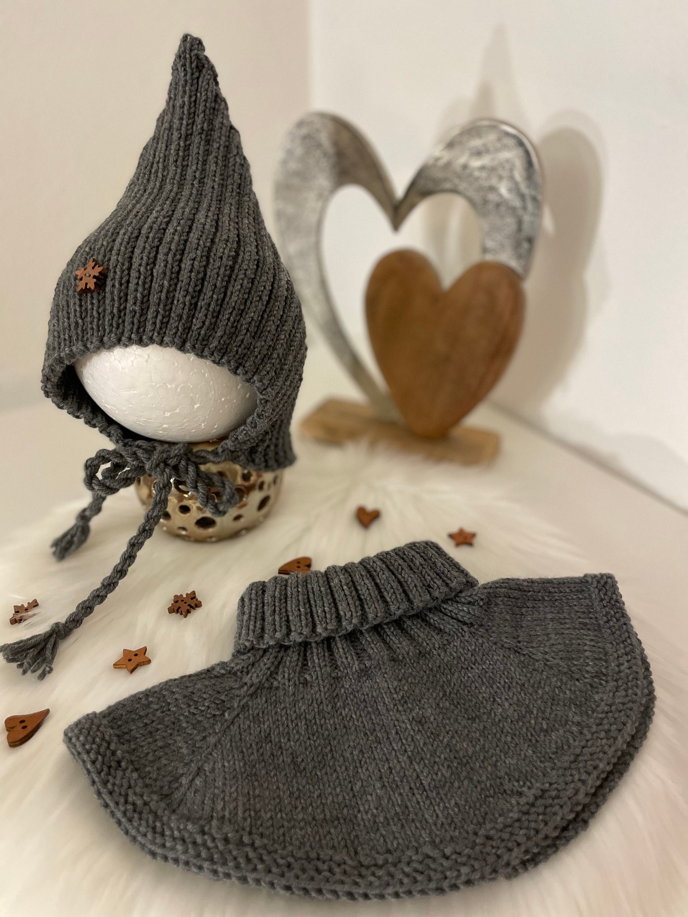 Knitted Kiddies Pixie Hat Knitted Dwarf Dwarf Hat Baby Hat Newborn Gift ...