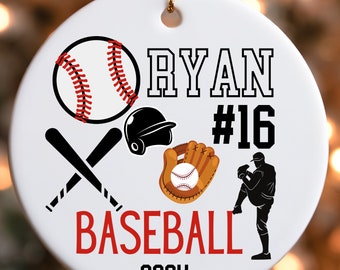 Personalized Baseball Christmas Ornament, Sports Ornament, Baseball ...