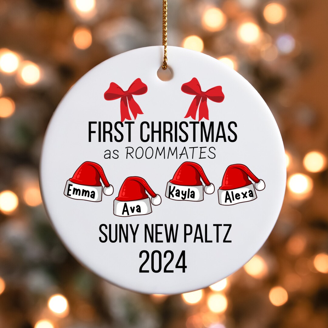 Custom College Roommate Ornament,personalized Roommate Gift, Santa Hat ...