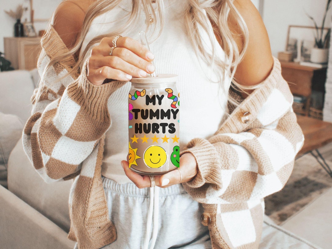 My Tummy Hurts Glass,clowncore Glass Tumbler,cutecore,frog Cup,jester ...
