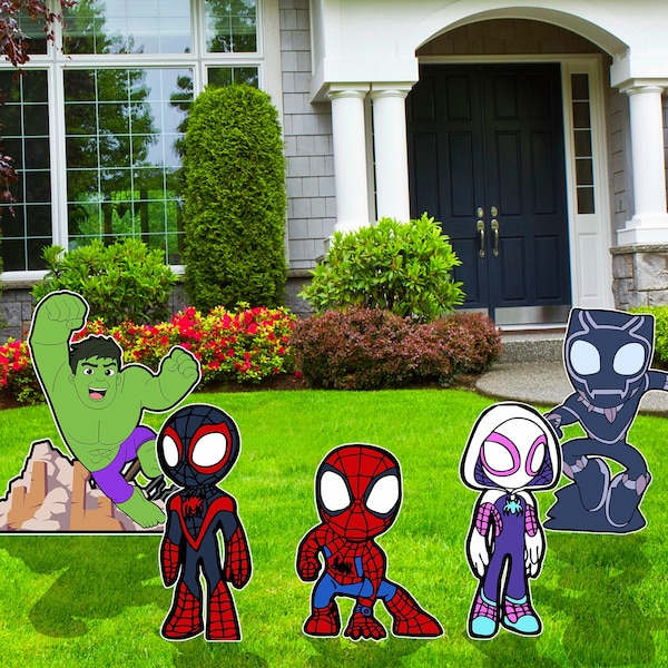Spidey and Friends Yard Signs - Etsy