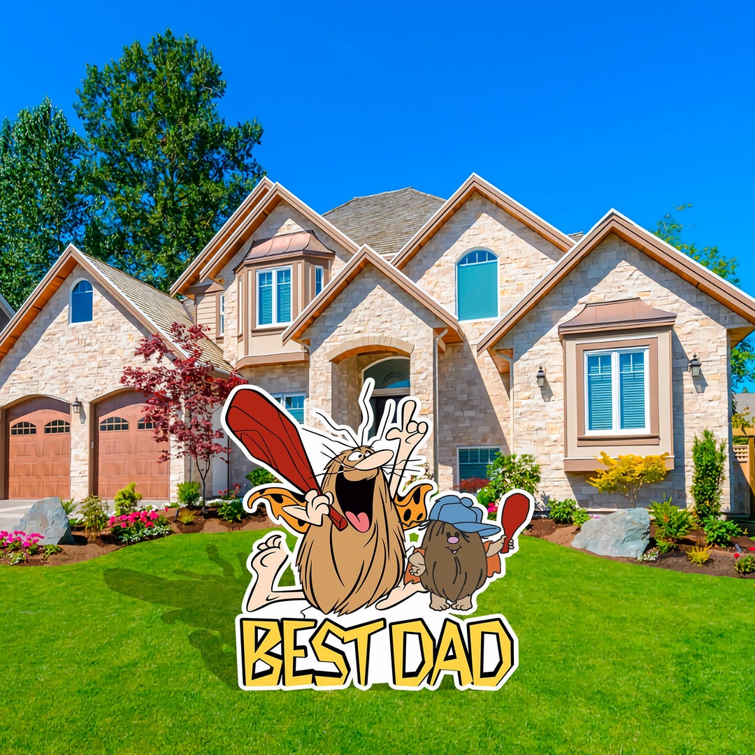 Captain Caveman Father's Day Decoration Indoor Outdoor Corrugated ...