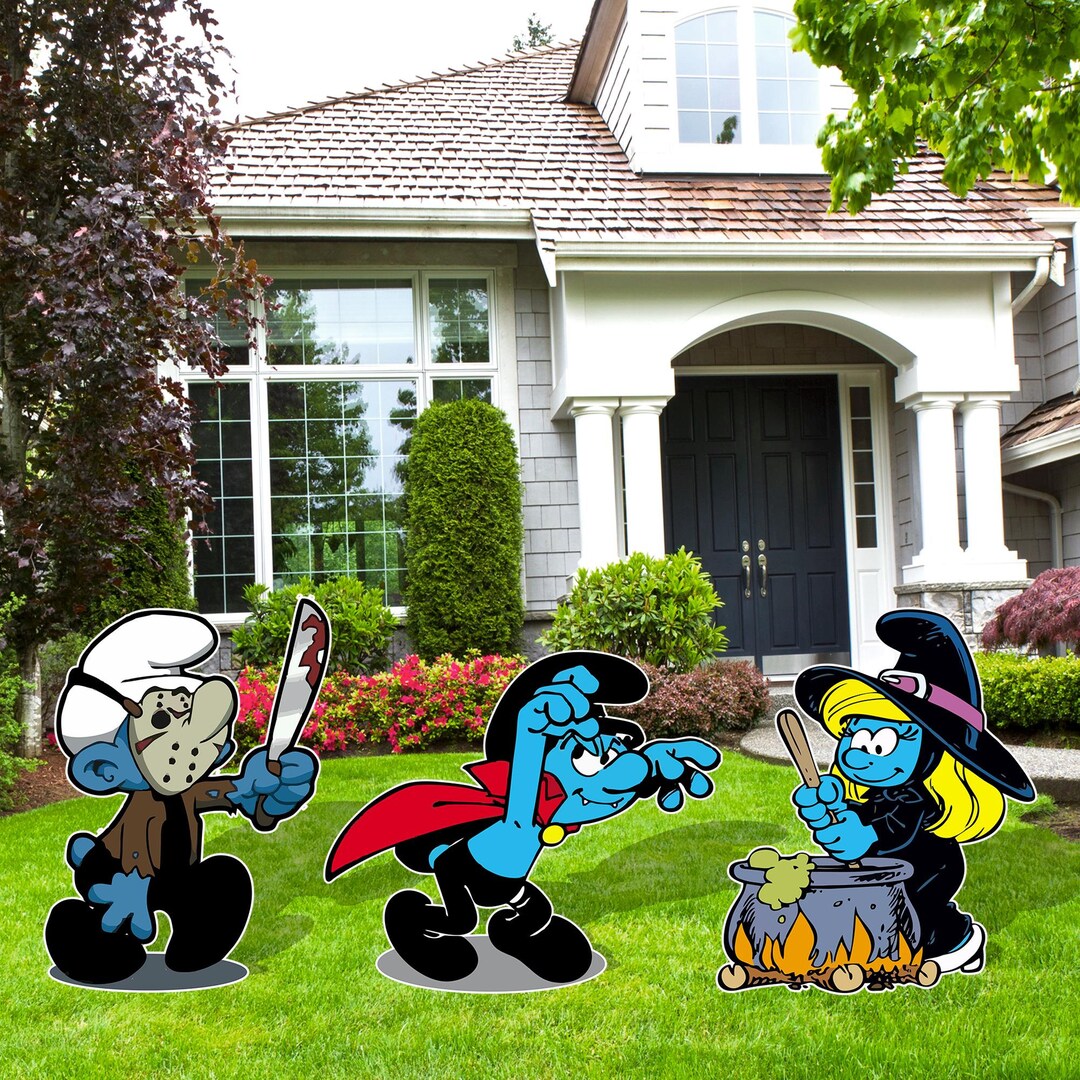 Halloween Smurfs Decoration Indoor Outdoor Coroplast Corrugated Plastic ...