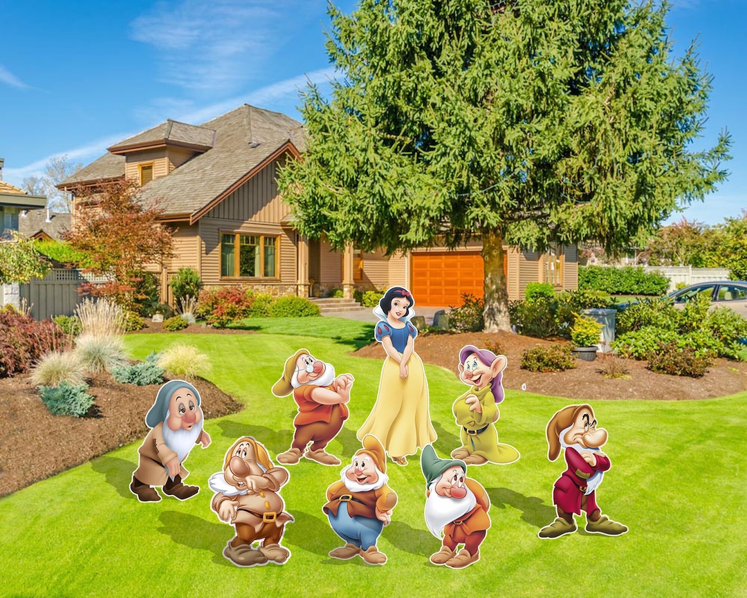 Snow White and the 7 Dwarf Decoration Indoor Outdoor Coroplast ...