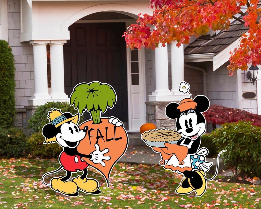 Mickey & Minnie Fall Decoration Indoor Outdoor Corrugated Plastic ...