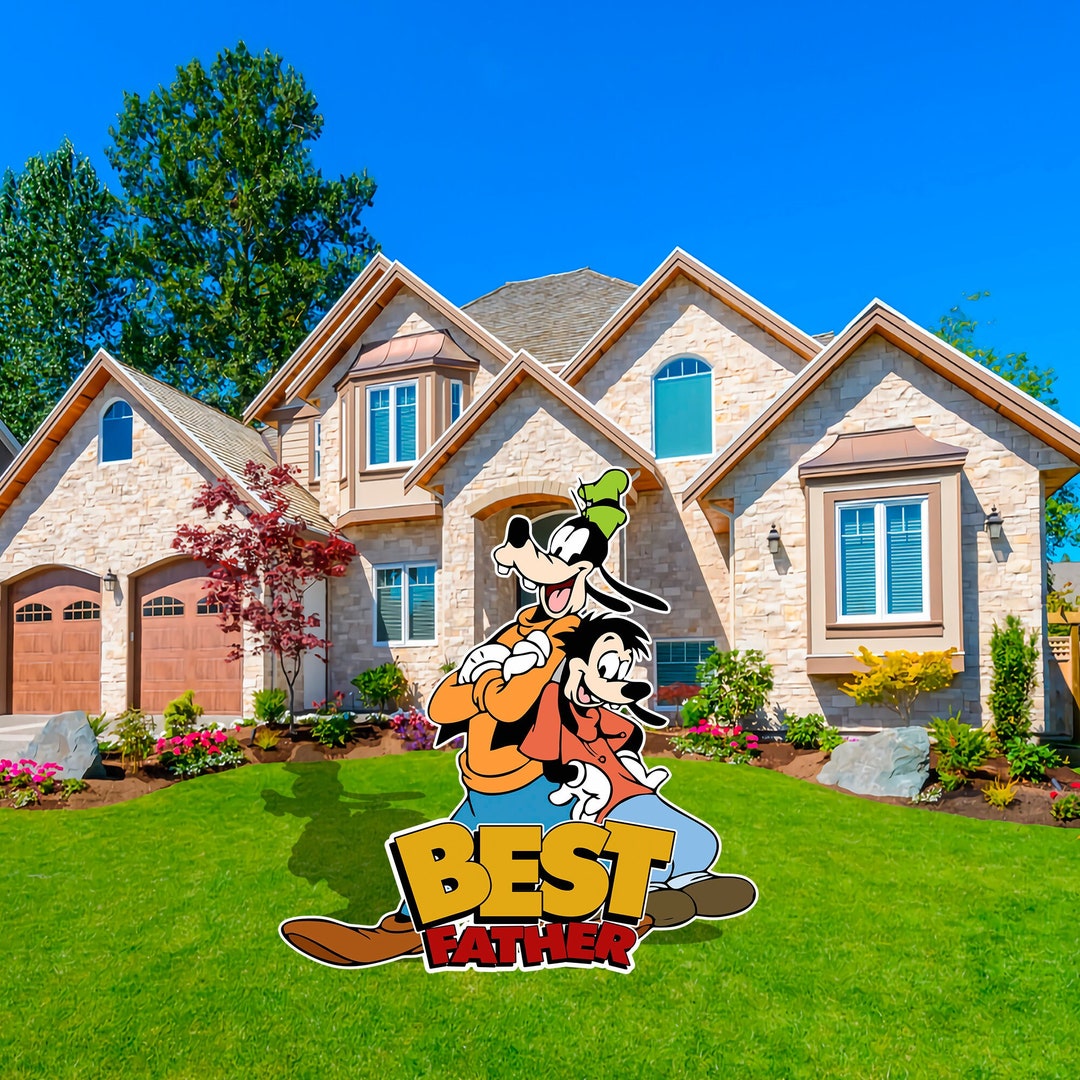 Goofy Father's Day Decoration Indoor Outdoor Corrugated Plastic Cutout ...