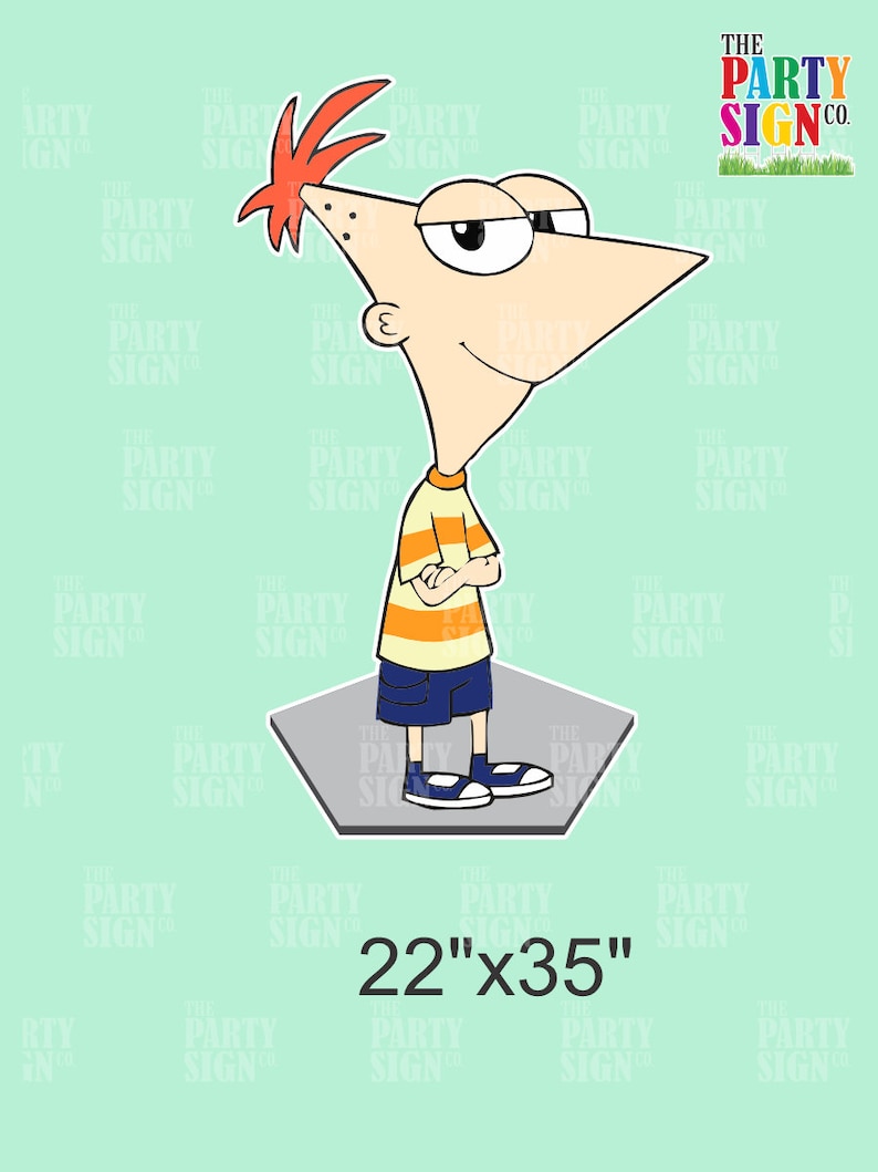 Phineas & Ferb Decoration Indoor Outdoor Coroplast Corrugated Plastic ...