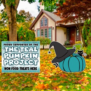 The Teal Pumpkin Project. Halloween, Non-food Treats Here! Yard Sign ...