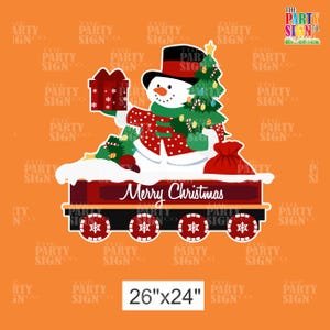 Christmas Snowman Train Set Decoration Indoor Outdoor 4mm Coroplast ...