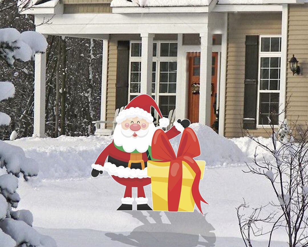 Santa Clous With Christmas Gift Decoration Indoor Outdoor Corrugated ...