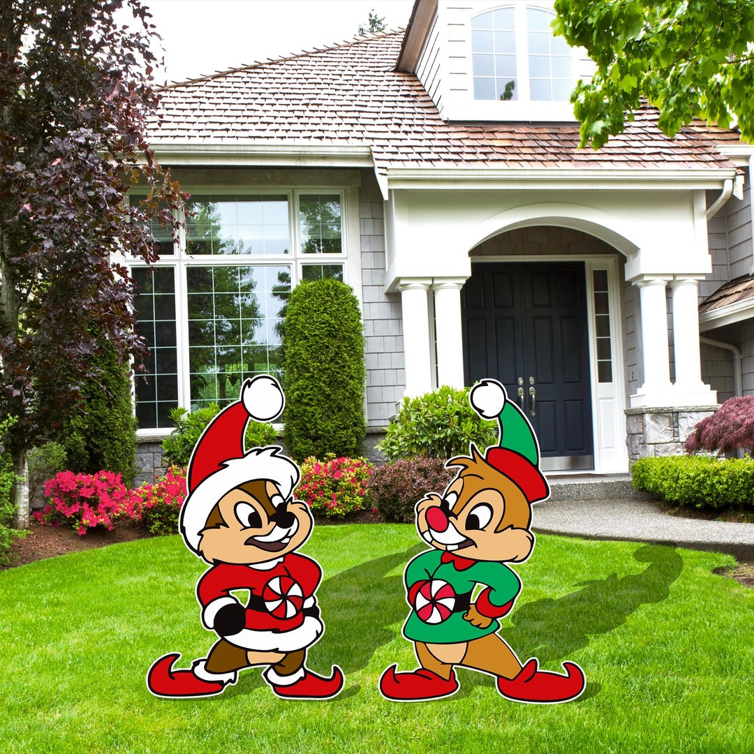 Christmas Elf's Chip & Dale Decoration Indoor Outdoor 4mm Coroplast ...