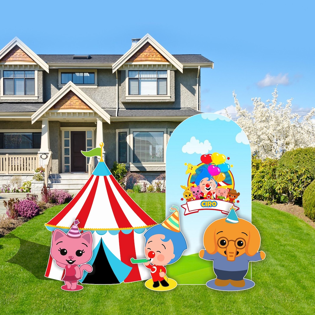 Plim Plim & Friends, Birthday Party Backdrop Decoration Indoor Outdoor ...